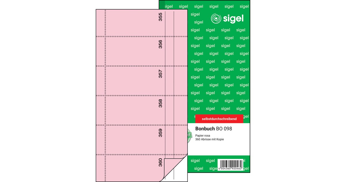 SIGEL BO098 - Bonbuch, 360 Abrisse, rosa