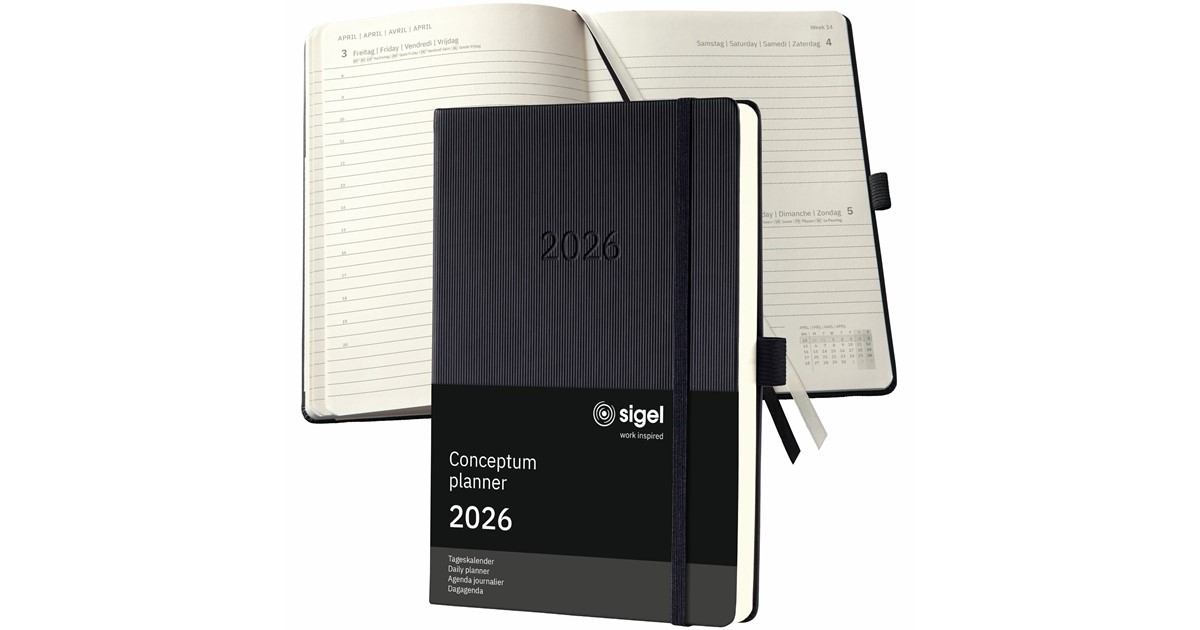 SIGEL C2610 - Terminplaner Tageskalender Conceptum 2026, ca. A5 ...