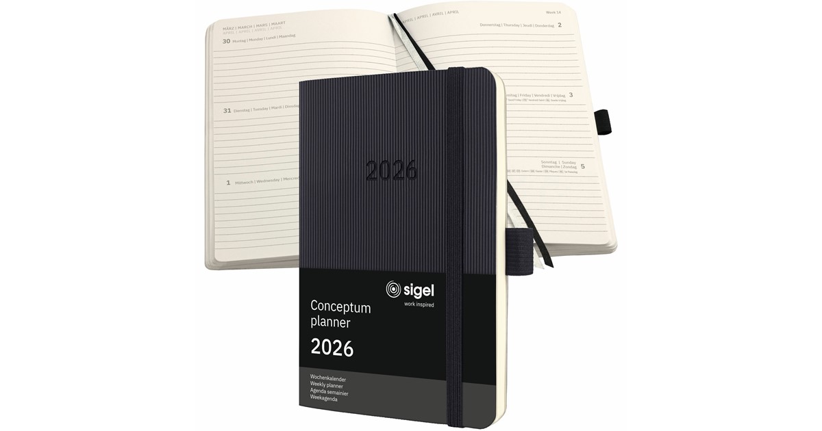 SIGEL C2623 - Terminplaner Wochenkalender Conceptum 2026, ca. A6 ...