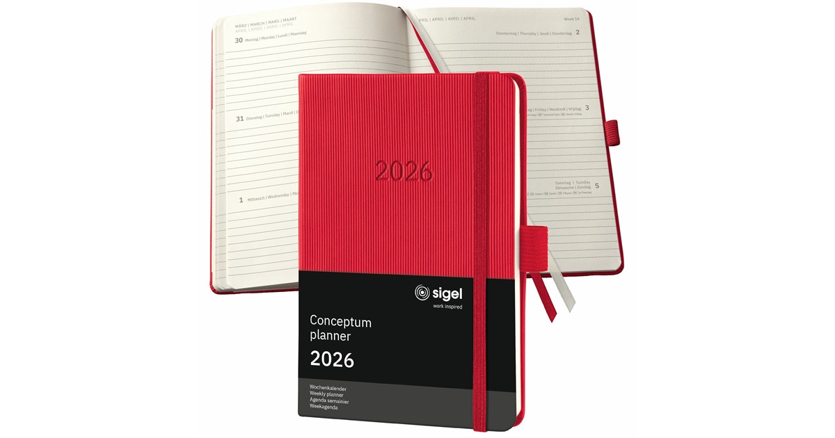 SIGEL C2665 - Terminplaner Wochenkalender Conceptum 2026, ca. A6 ...