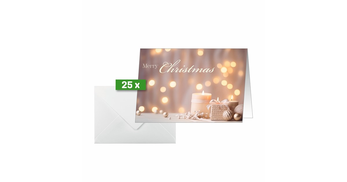 SIGEL DS634 - Weihnachts-Karten, Kerzen, A6, 25 Karten inkl. Umschläge