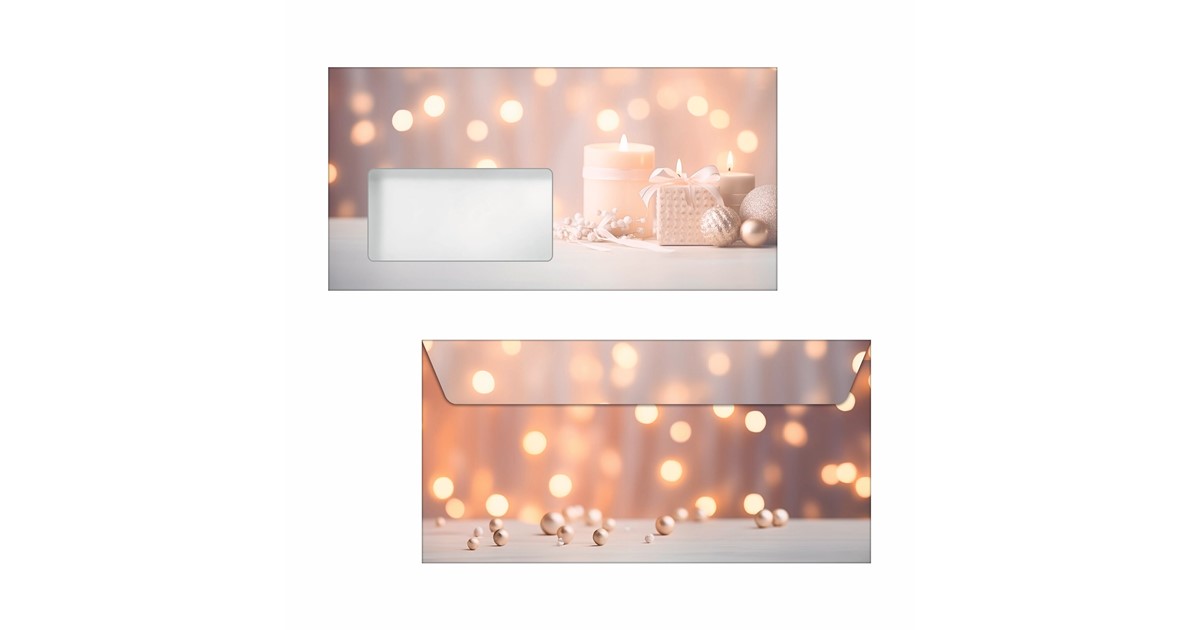 SIGEL DU634 - Weihnachts-Umschlag, Kerzen, DIN lang, 50 Stück