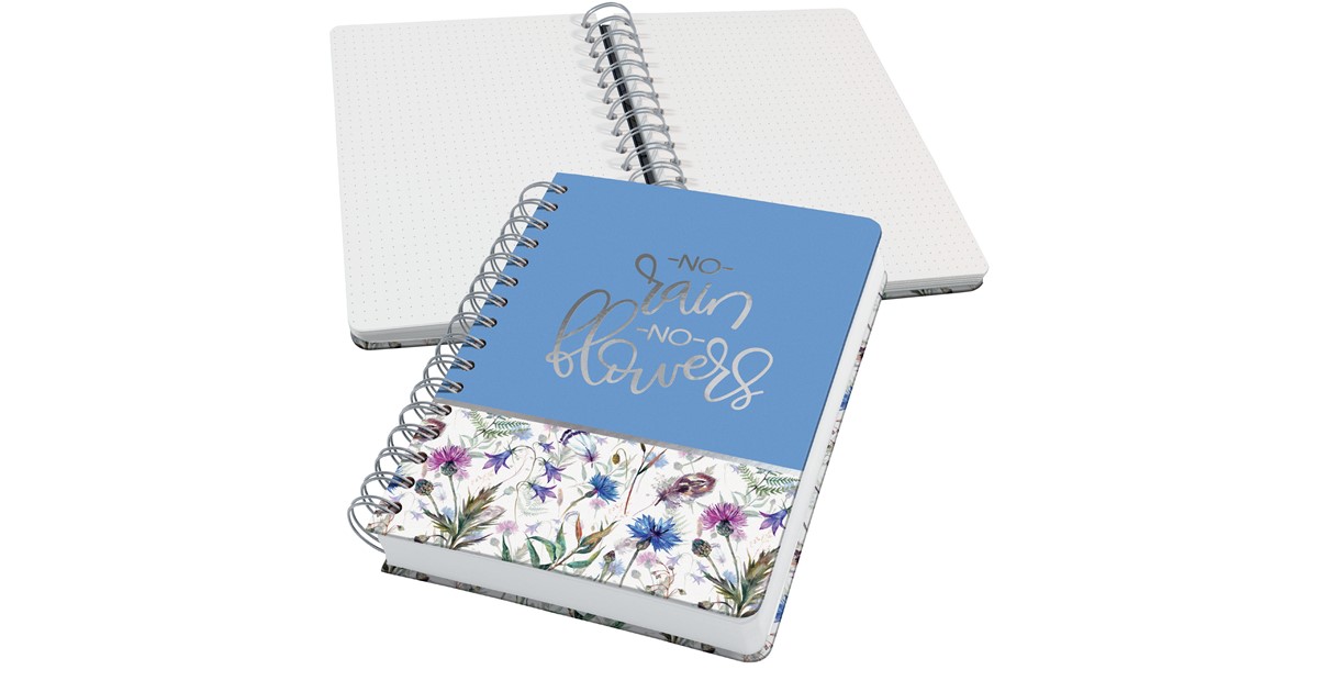 SIGEL JN619 - Spiral-Notizblock Jolie, Hardcover, Misty Meadows, Dot-Lineatur, ca. A5, 240 Seiten